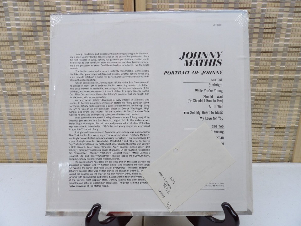 SEALED - Johnny Mathis – Portrait Of Johnny Vinyl, LP 1971 Columbia ...