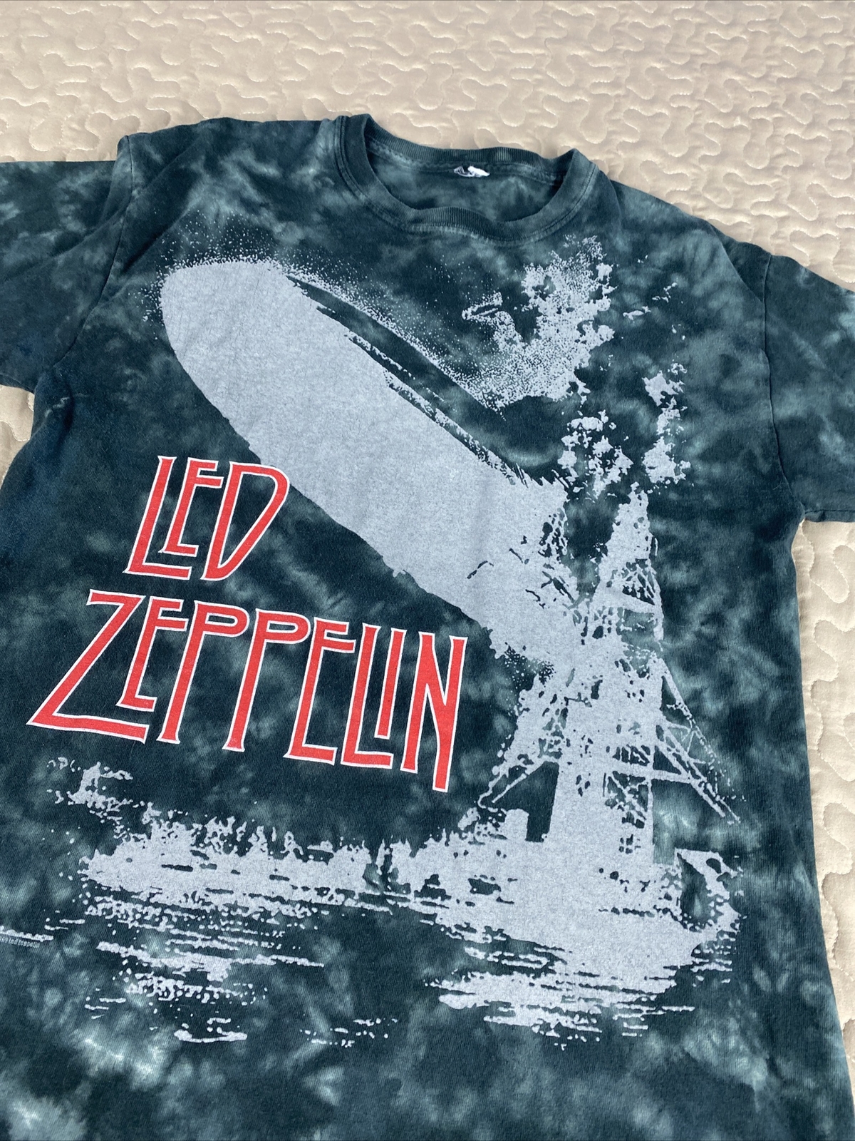 Led Zeppelin Exploding Zepplin T Shirt Graphic Tee Sz M Tie Dye | eBay