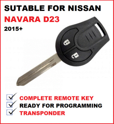 1 x Transponder Remote Car Key for Nissan Navara D23 Model 2015 - 2020 ...