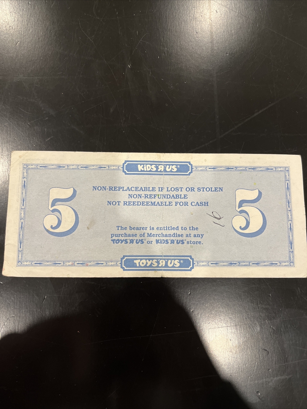 Geoffrey Money $5 Dollar Vintage 1990 Series Toys R Us Gift Certificate ...