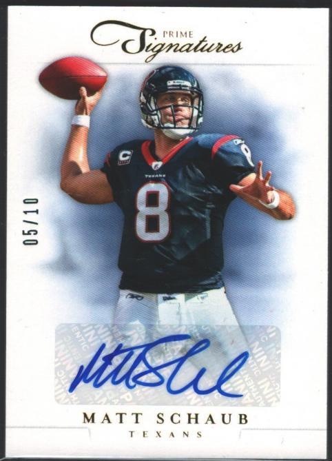 2012 Panini Prime Signatures - Matt Schaub #42 Gold Signatures /10 (AU ...