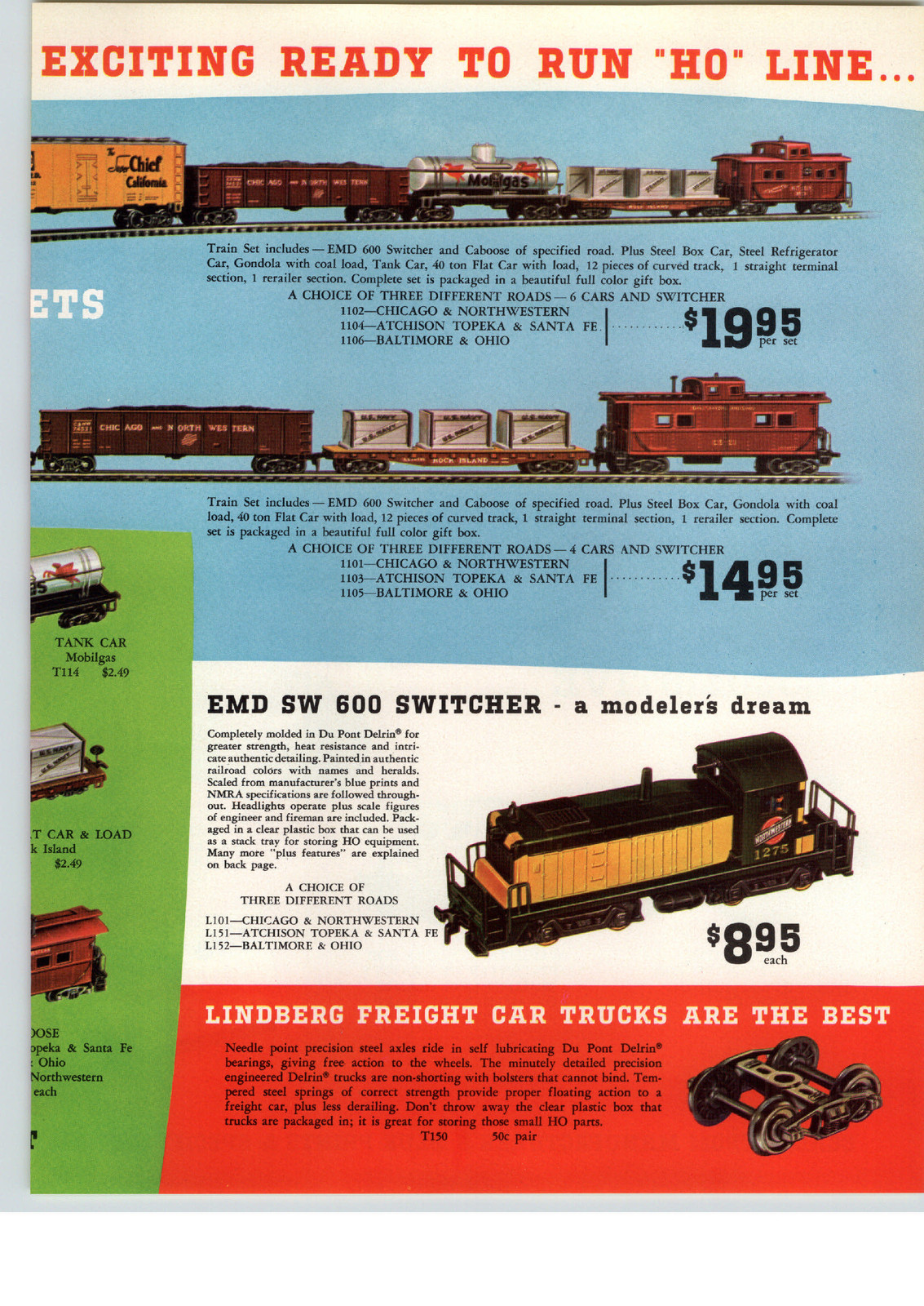 1962 PAPER AD 4 PG The Lindberg Line HO Toy Train Sets Locomotive ...