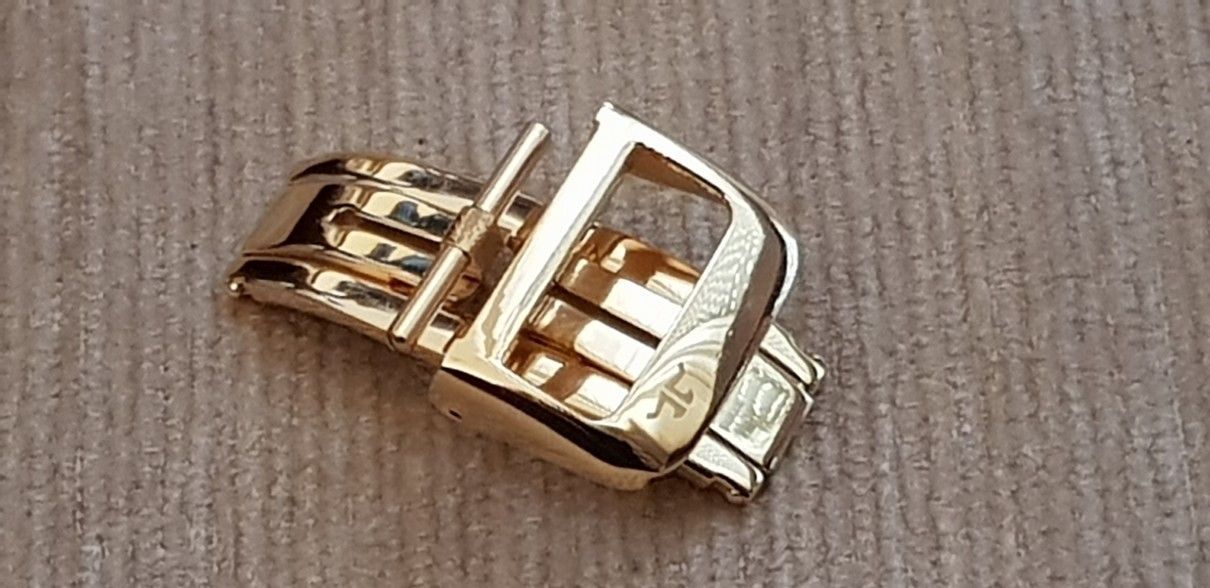 New HQ 316L 16mm S/S Yellow Gold Plated Deployment Buckle-Clasp Fit JLC ...