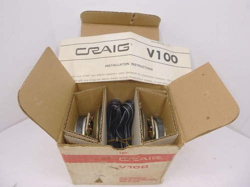 Vintage Craig Car Stereo Speakers Brand New v100 4w 4 ohm 102h210 80mm ...
