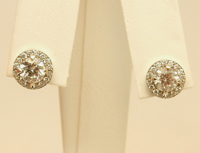 $6,900 De Beers Forevermark 1.27 ct tw (VS1-2, G) Diamond Halo Studs ...