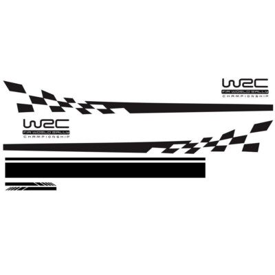 5Pcs WRC Checkered Flag Car Side Stripe Sticker Hood Rearview Mirror ...
