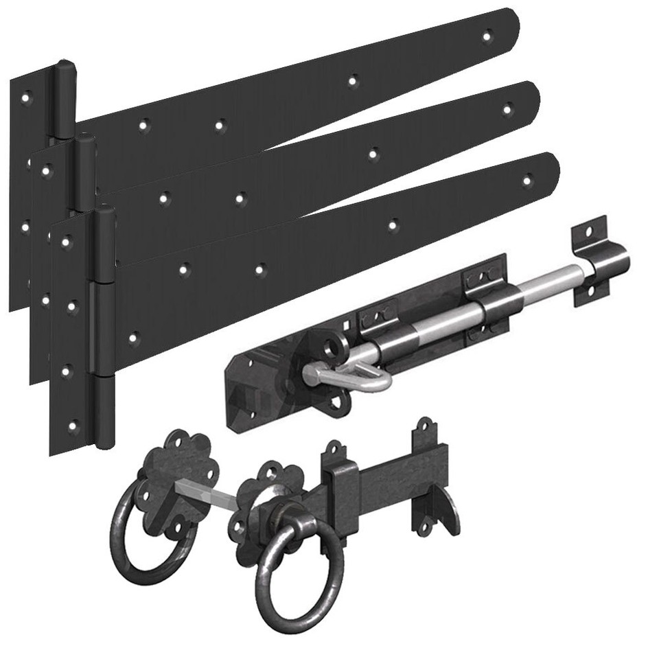 Side Gate Pack - T Hinges Ring Gate Latch and Gate Bolt | Garden Gate ...