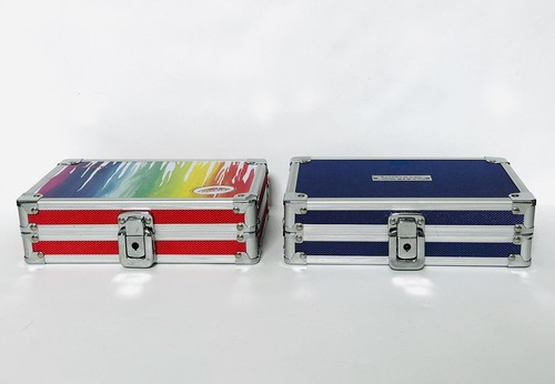 Vaultz School Locking Supply Pencil Box Case Blue Multicolor Crayola w ...