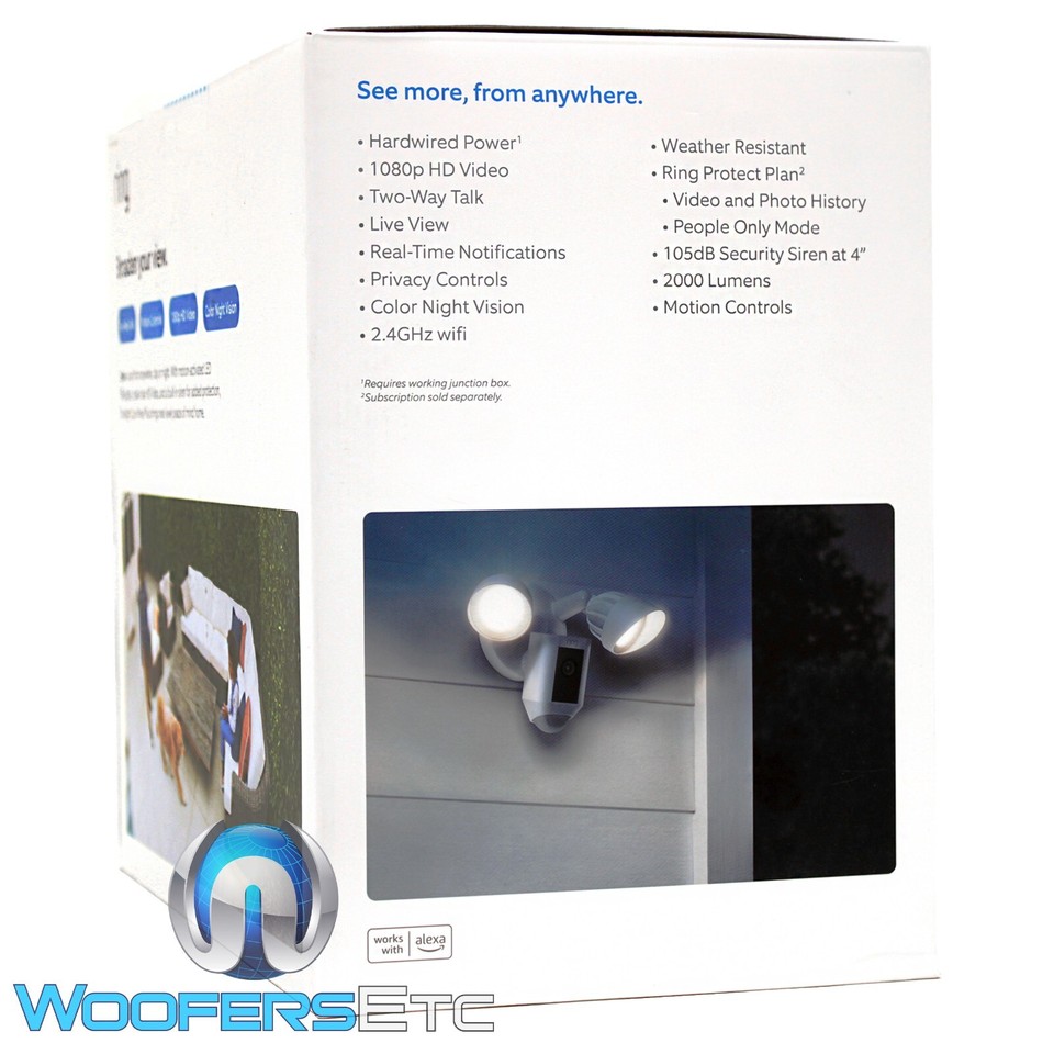 RING FLOODLIGHT CAM WIRED PLUS MOTION-ACTIVATED CAMERA 1080P VIDEO ...