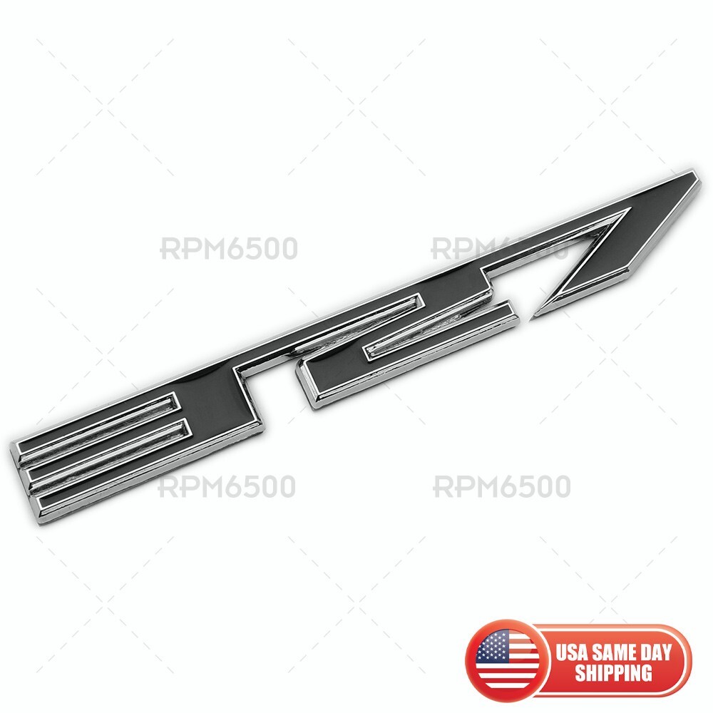 Chevy Chrome Black 327 Emblem Car Fender Body Side Rear Trunk Badge ...