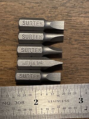 5 Surtek Slotted Screwdriver Insert Bits | eBay