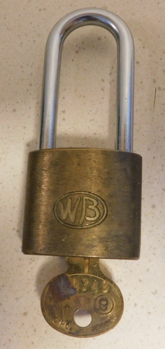 Vintage WB Wilson Bohannon Brass Padlock Lock With WB Key | eBay