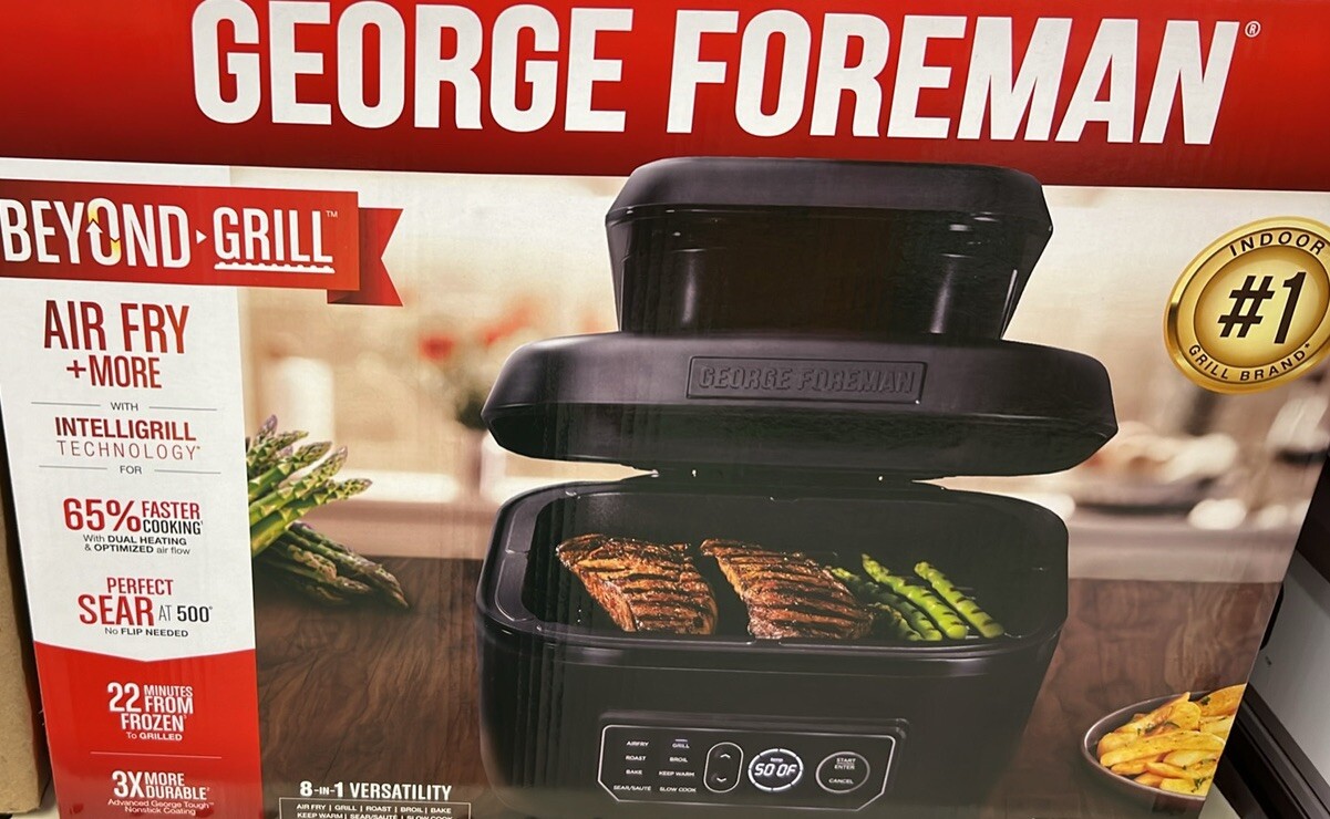 George Foreman Beyond Grill - 6 Quart Air Fryer - 8 In 1 - Indoor Grill ...