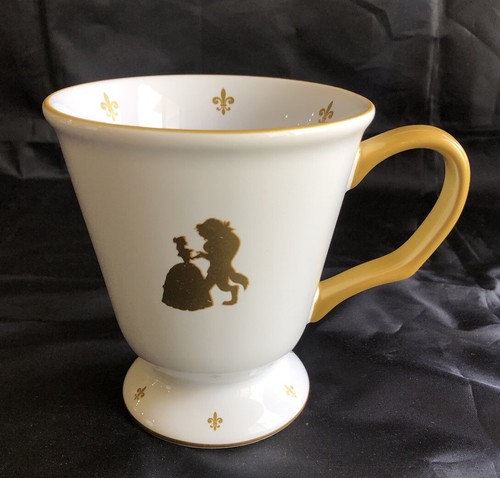 Disney Parks Beauty And The Beast Coffee Teacup Silhouette Belle Gold ...