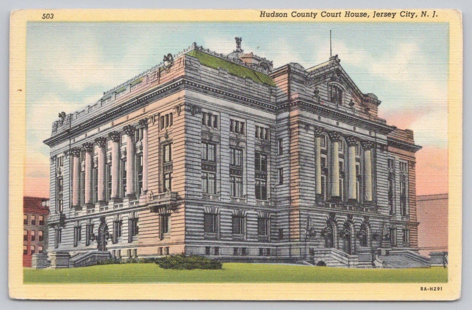 Postcard Hudson County Courthouse Jersey City New Jersey | eBay