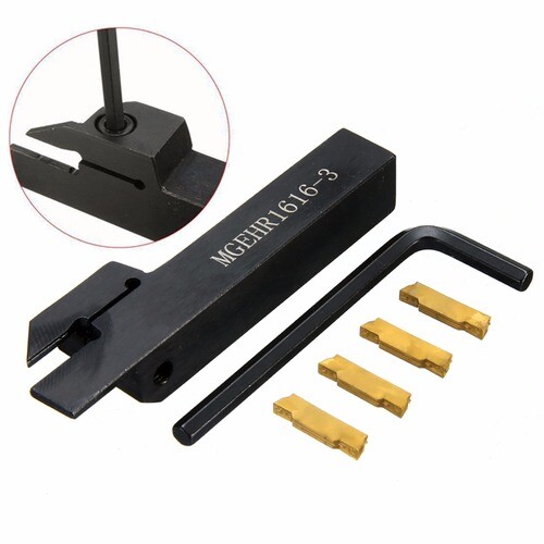 MGEHR1616-3 Lathe Cut-Off Grooving Parting Tool Holder + 4x MGMN300 ...