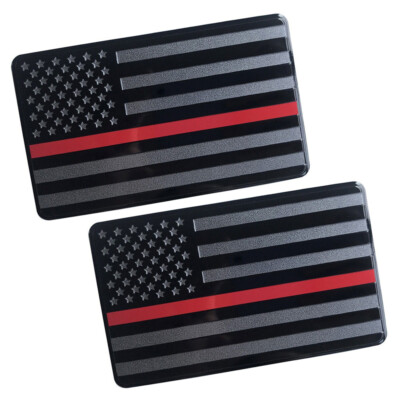 2x Metal Sheet US Flag Emblem Car Door Fender Side Badge Sticker for ...