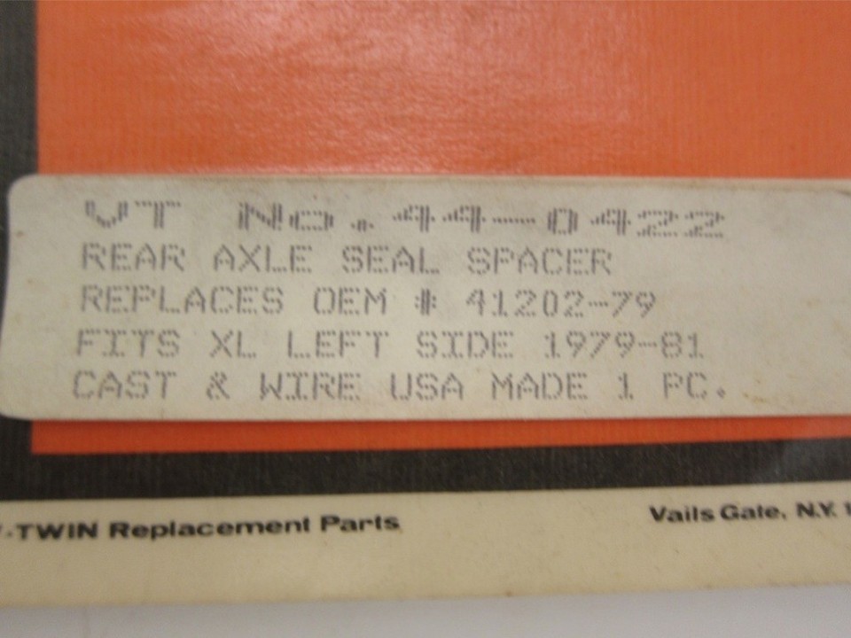 New V-Twin 44-0422 3/4" D Inner Rear Axle Spacer REPL OEM 41202-79 79 ...