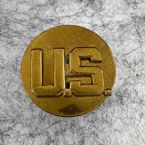 Vintage US Army Collar Disc Pin Brass Military Uniform Insignia Screw ...