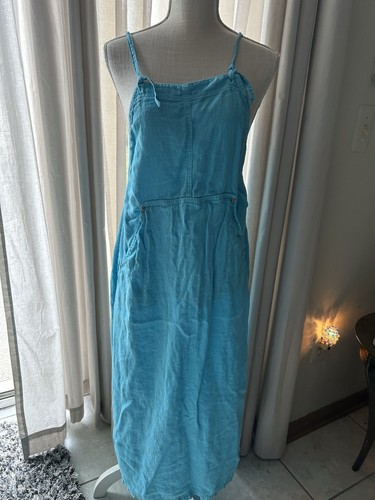 Linen Maxi Dressed By David Dart Linen Sundress Blue Artsy Petite M ...