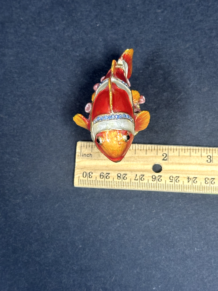 Vintage Fish Enamel Bejeweled Trinket Box. | eBay