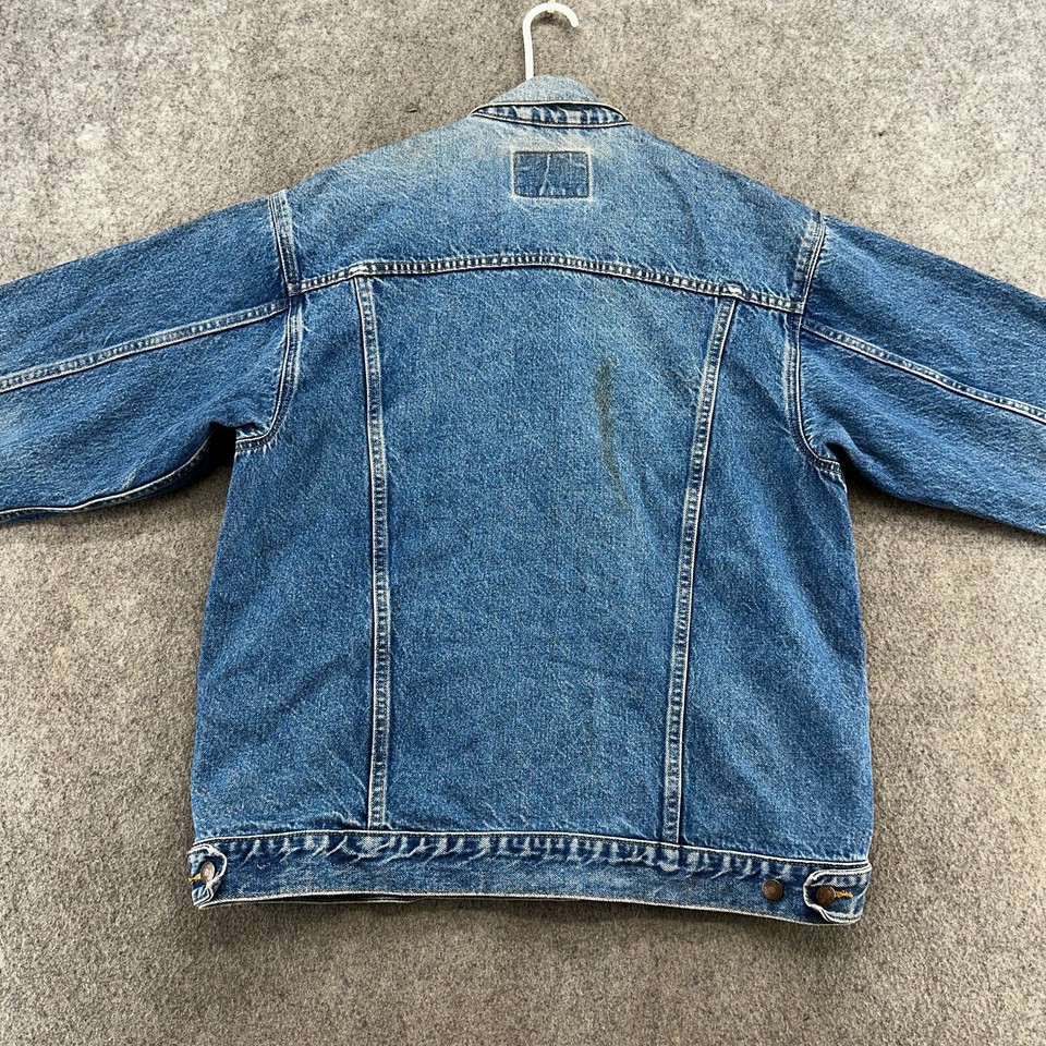 VTG Route 66 Jacket Mens Large Medium Wash Denim Button Down Trucker ...