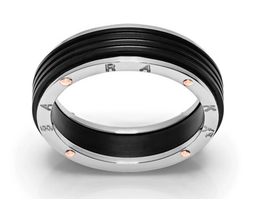 BARAKA Men's AN211461BRGR250 Ritmika Collection White Rose Gold Ring | eBay
