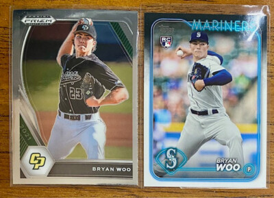 Bryan Woo Prospect/Rookie Card Lot (5) - Panini Prizm/Topps - Seattle ...