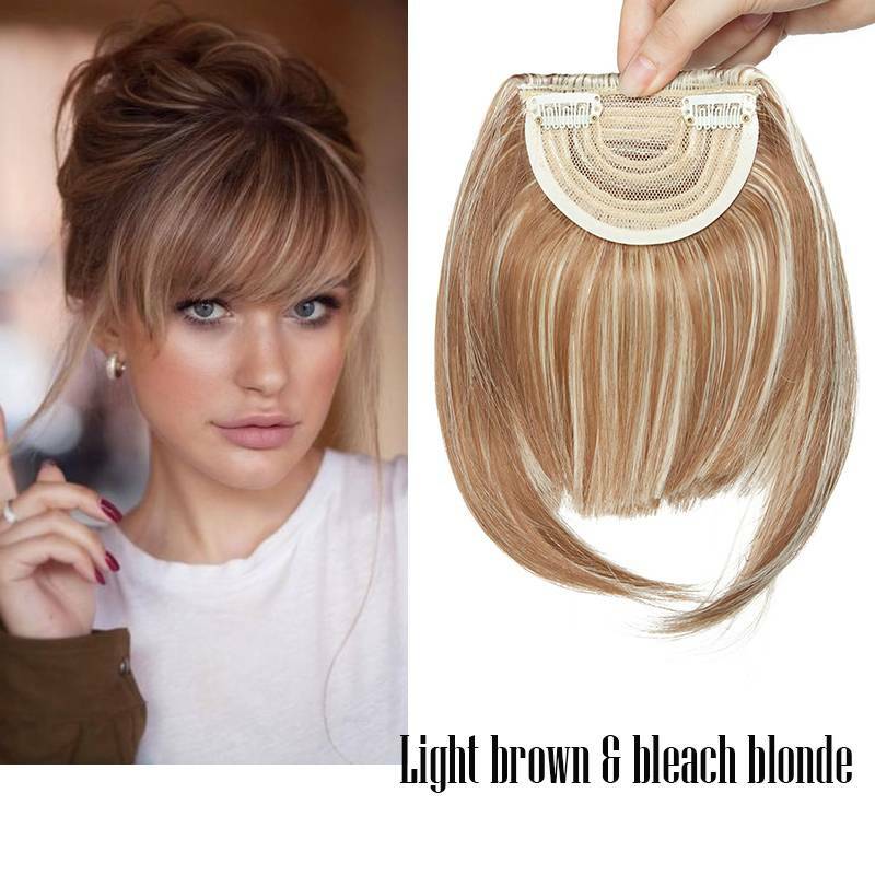 REAL Natural Fringe Bangs Clip In Hair Extension One Piece Real Thick ...