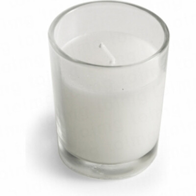 20 White Wax Clear Glass Holder Votive Candle Wedding Event Centrepiece ...