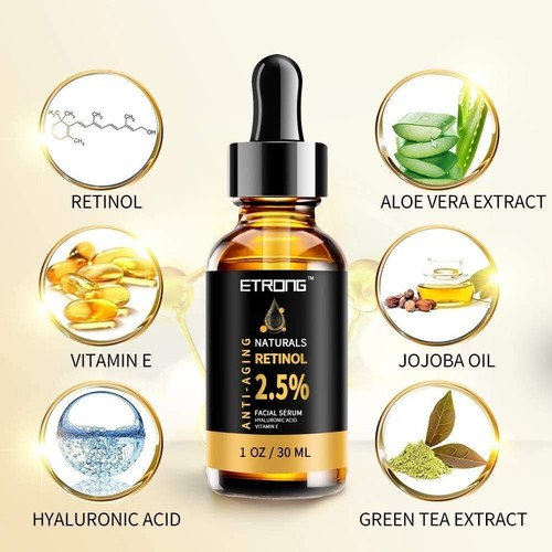 Retinol Serum,High Strength Anti-aging Serum with 2.5% Retinol,30 ml ...