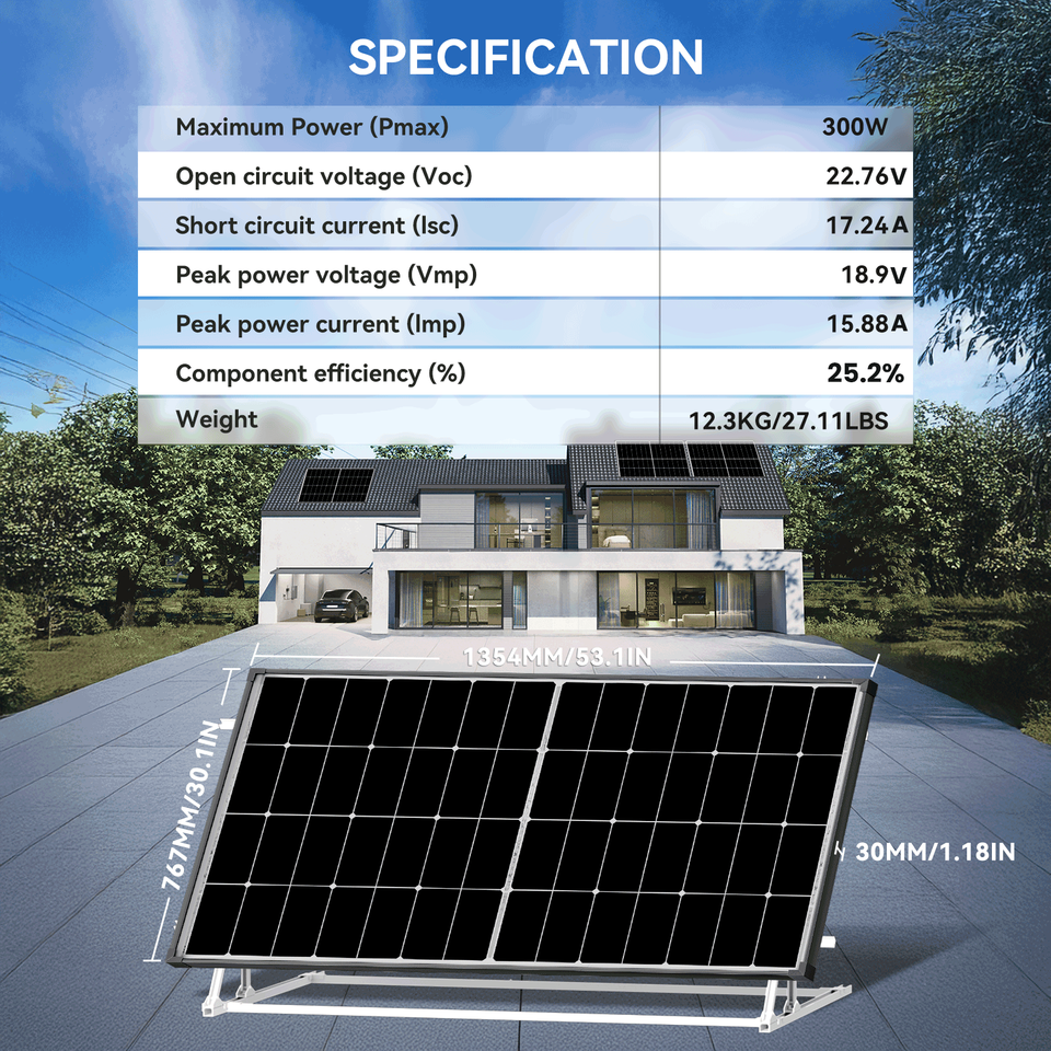 300W Watt 12V Mono Solar Panel Caravan RV Off Gird Battery Charging ...