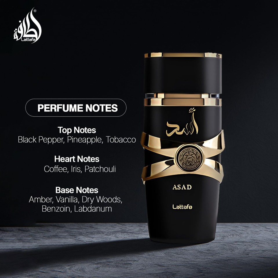 Lattafa Perfumes Asad for Unisex Eau de Parfum Spray, 3.4 Fl Oz (Pack ...