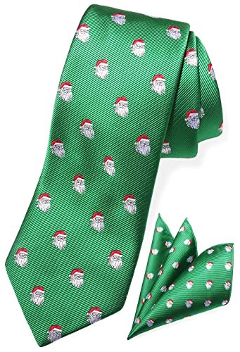 Christmas Tie Mens Xmas Festive Ties and Pocket Square Set One Size E ...