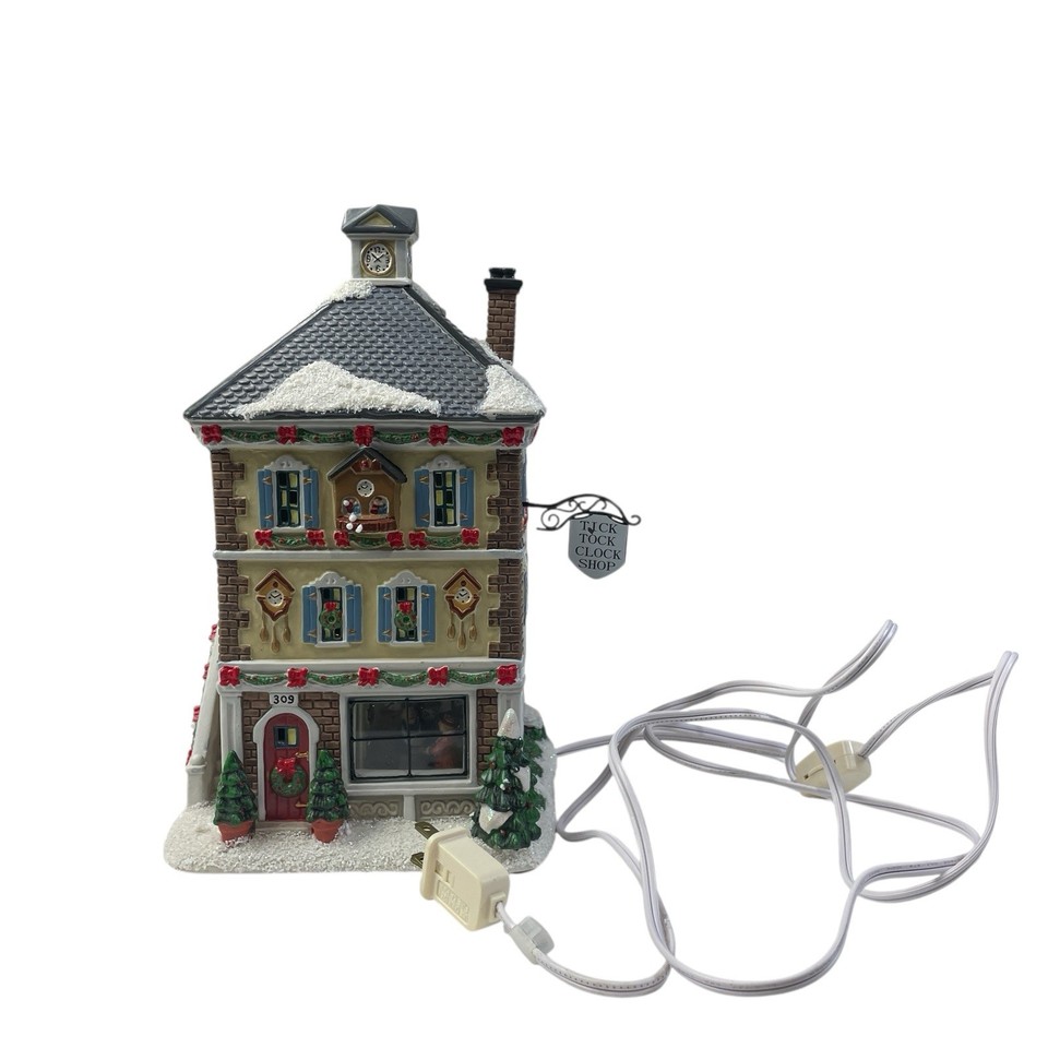St. Nicholas Square Tick Tock Clock Shop 2009 Village Vintage Building ...