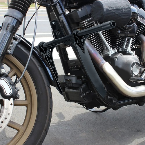 Gloss Black Engine Guard Crash Bar For Harley Dyna Street Bob Low Rider ...