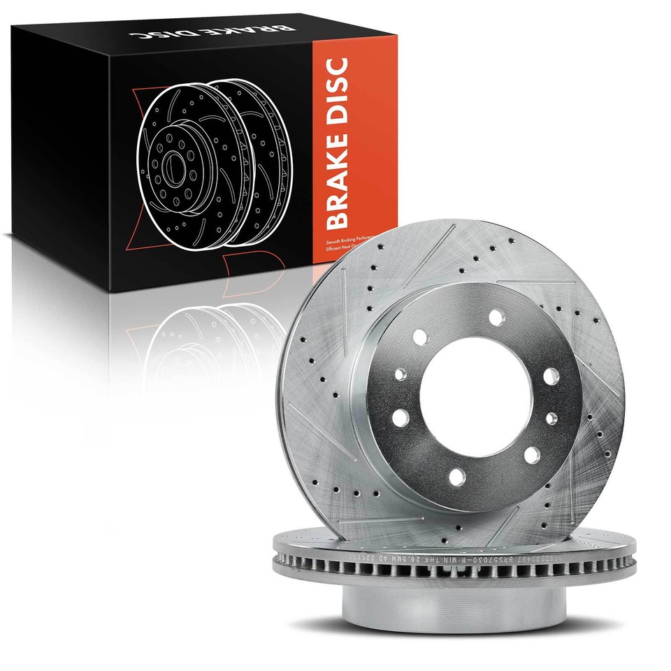 2x Front Left & Right Drilled Brake Rotor for Hummer H3 2006-2010 H3T ...