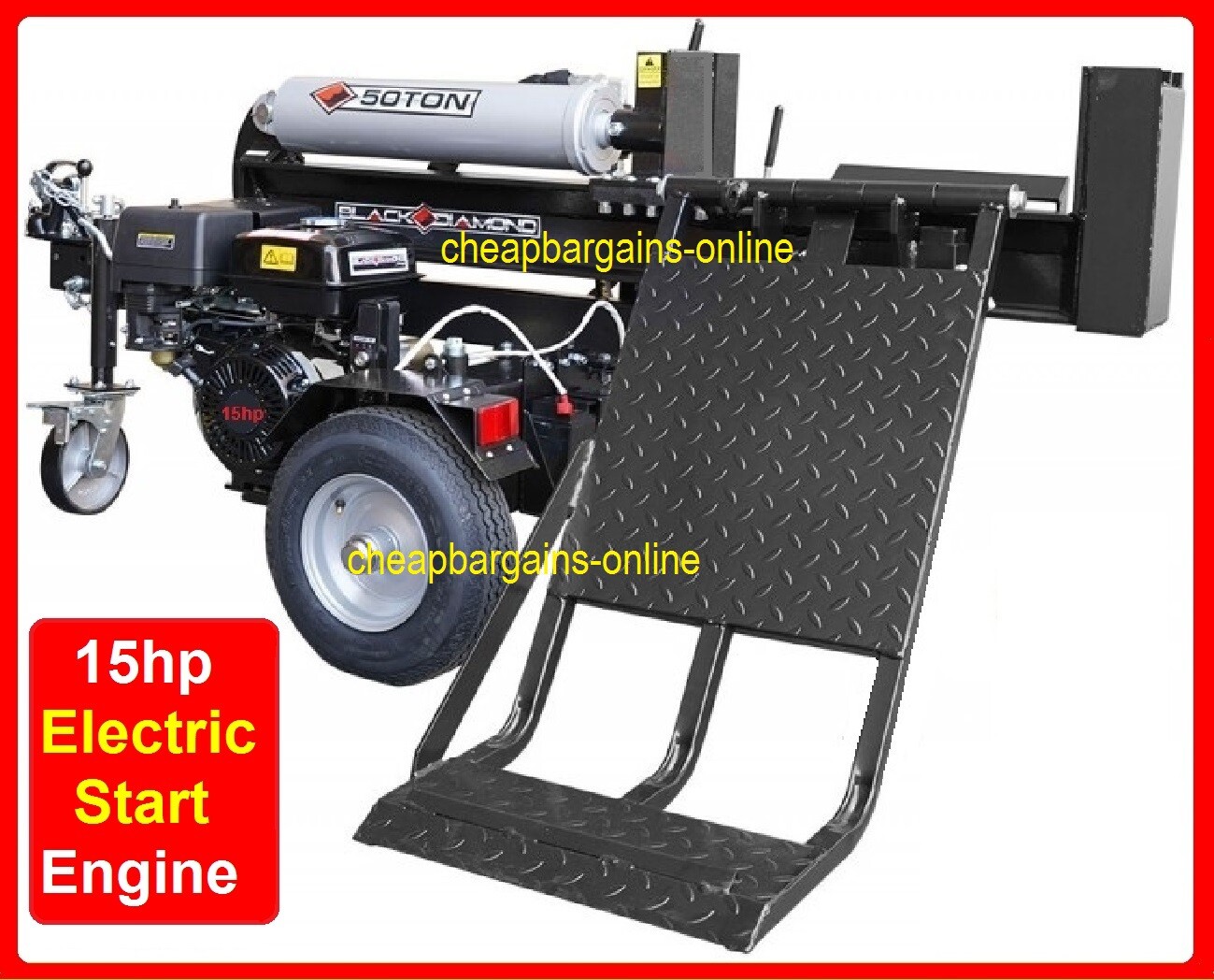 50 Ton HYDRAULIC LOG SPLITTER 50Ton WOOD SPLITTER 15hp ELECTRIC START ...