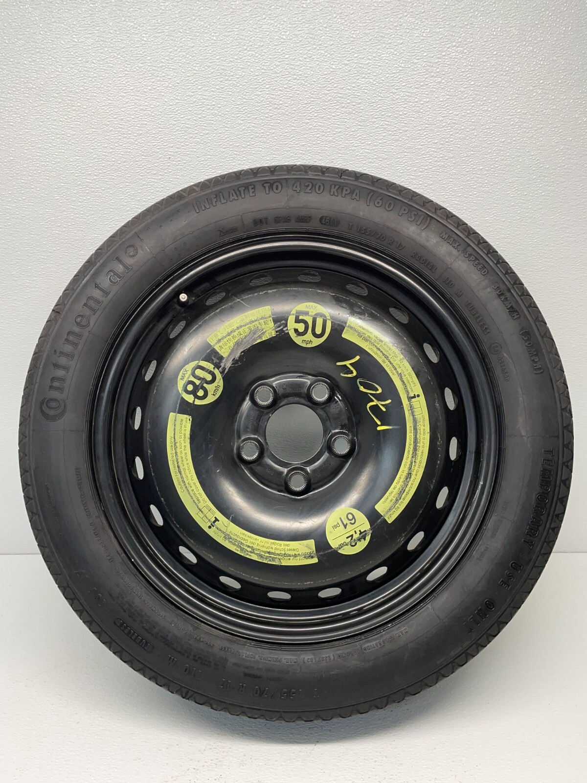 2010-13 MERCEDES BENZ E300 E350 E400 E550 (W212) 155 70 R17 SPARE TIRE ...