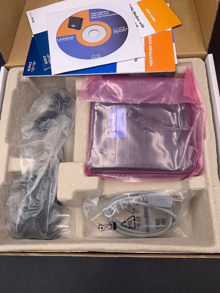 Cisco-Linksys Cable Modem with Ethernet USB Connection CM100 ...