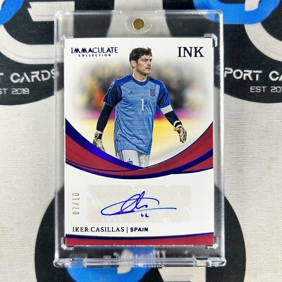 2018-19 Panini Immaculate Collection Iker Casillas Ink Auto Sapphire ...