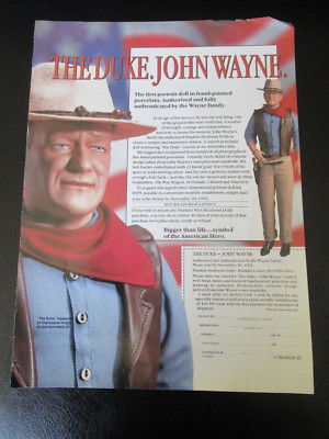 Franklin Heirloom THE DUKE John Wayne Doll Ad Advertisement ONLY | eBay