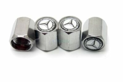 Silver Chrome Set of 4 Valve dust Caps Fits Mercedes Car Wheel Dust ...