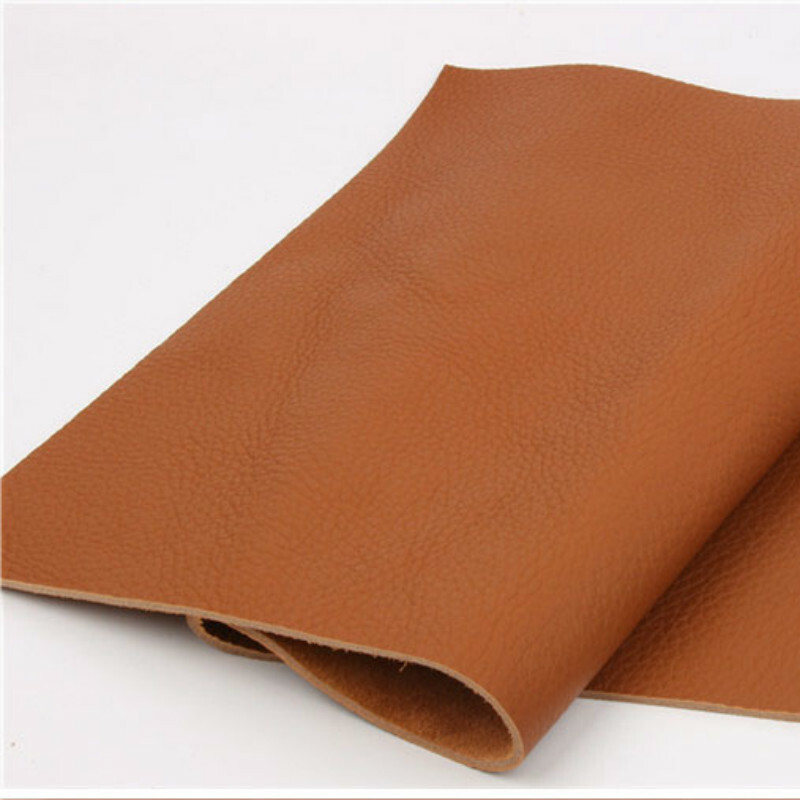 3.5mm DIY Genuine Thick Cowhide Leather Fabric First Layer Lychee Grain ...
