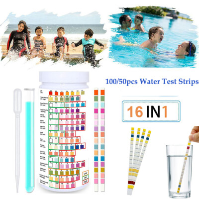 50/100pcs 16 In 1 Home Water Test Strip for Hardness PH Fluoride Lead ...
