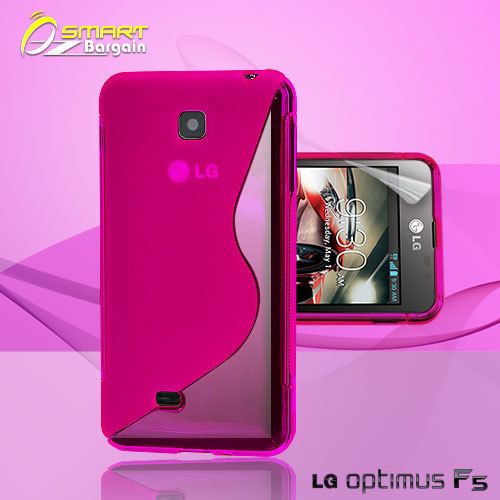 Pink S Curve Gel Case+ Free SP for LG Optimus F5 4G P875 Jelly Tpu soft ...