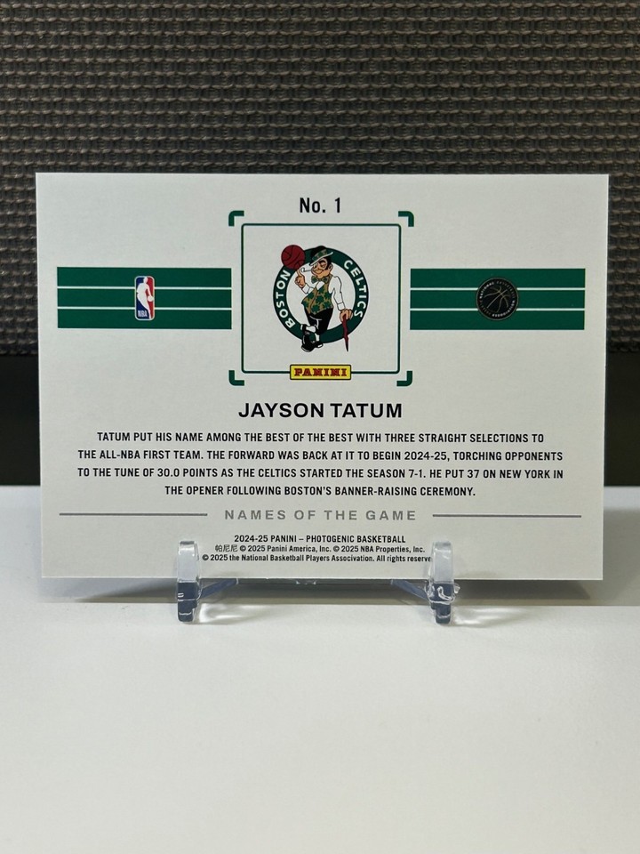 2024-25 Panini NBA Photogenic Jayson Tatum Names of the Game CASE HIT ...