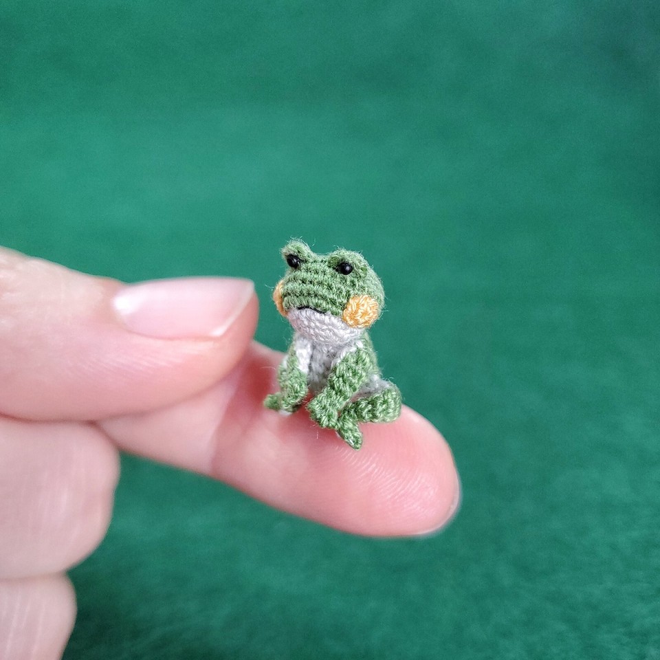 Custom micro Frog. Dollhouse miniature. Doll pet tiny funny frog ...