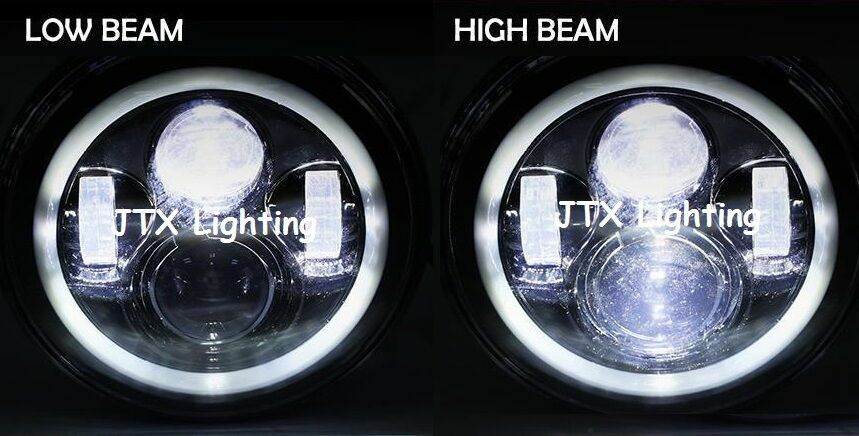 7" JTX LED CHROME Lights Halo BLUE Chev Chevy K5 K10 K20 Blazer ...