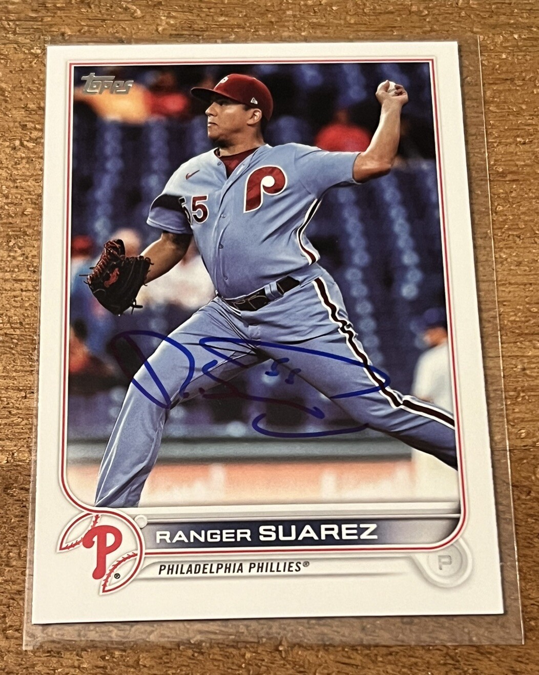 Signed 2022 Topps Series 2 Ranger Suarez- In Person Auto GTP- #386 ...